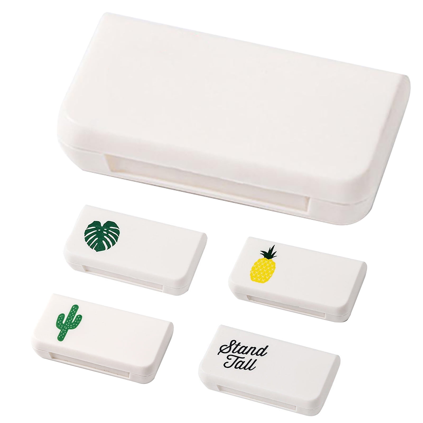 Aminojy Small Pill Organizer, Medicine Organizer 2Pcs/Set Storage Box ...