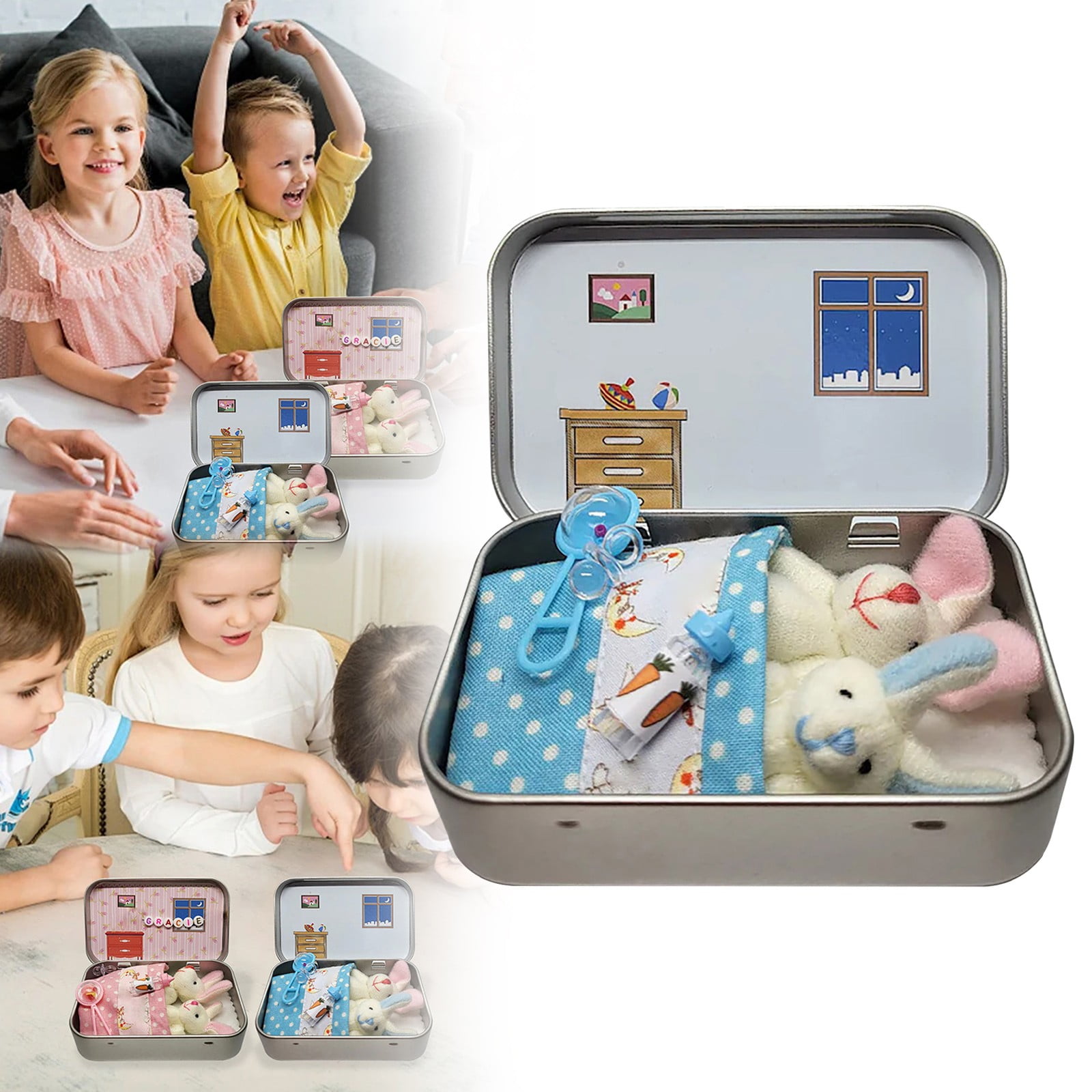 Aminojy Small Pocket Bunnies Easter Basket Stuffing Easter for Kids ...