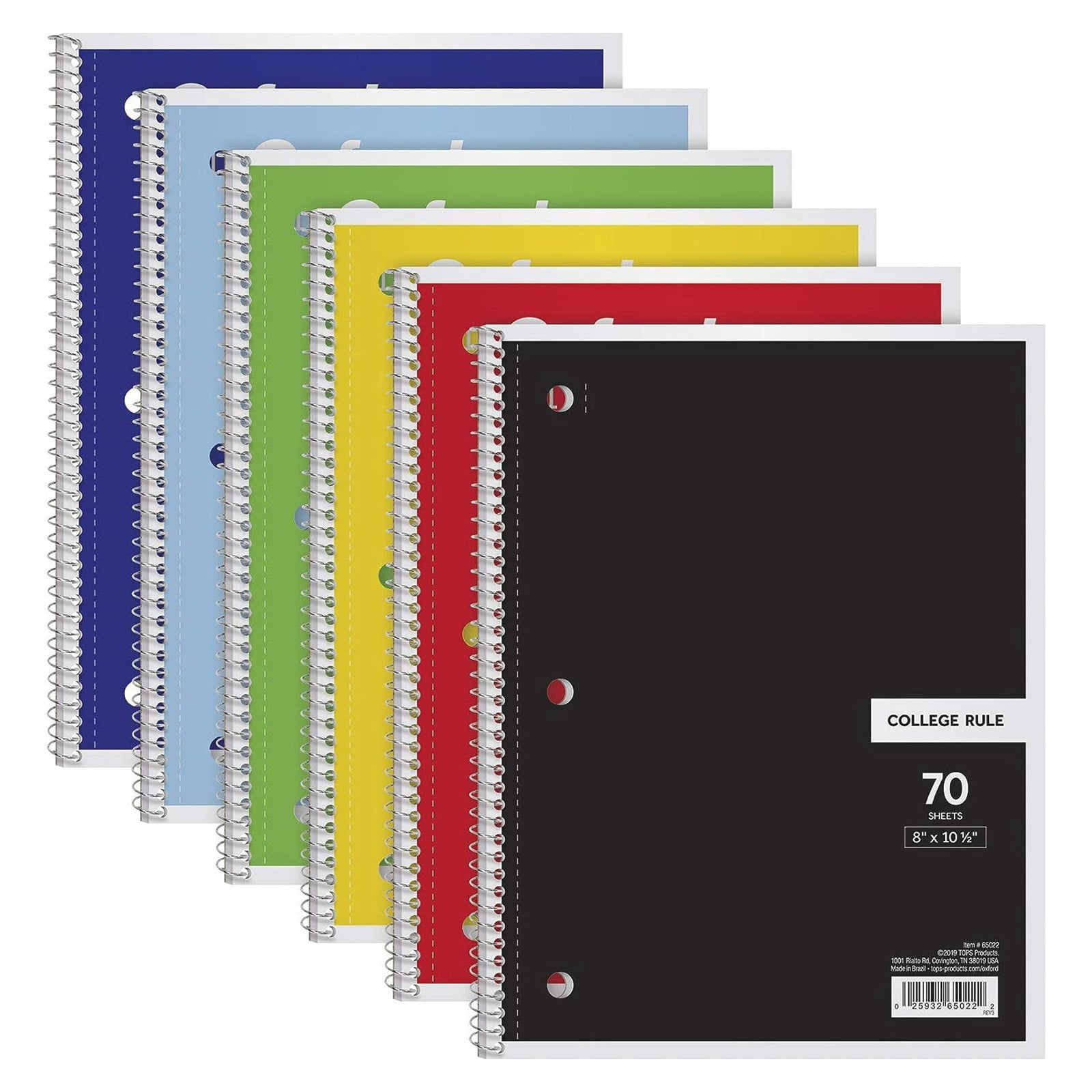 Aminojy Spiral Notebooks,College Ruled Paper, 70 Sheets Per Notebook, 3 ...