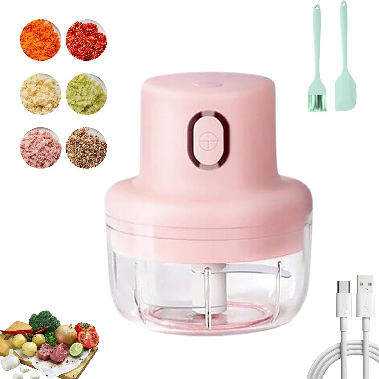Aminojy Wireless Food Chopper: 2025 New Usb Rechargeable Mini Electric ...