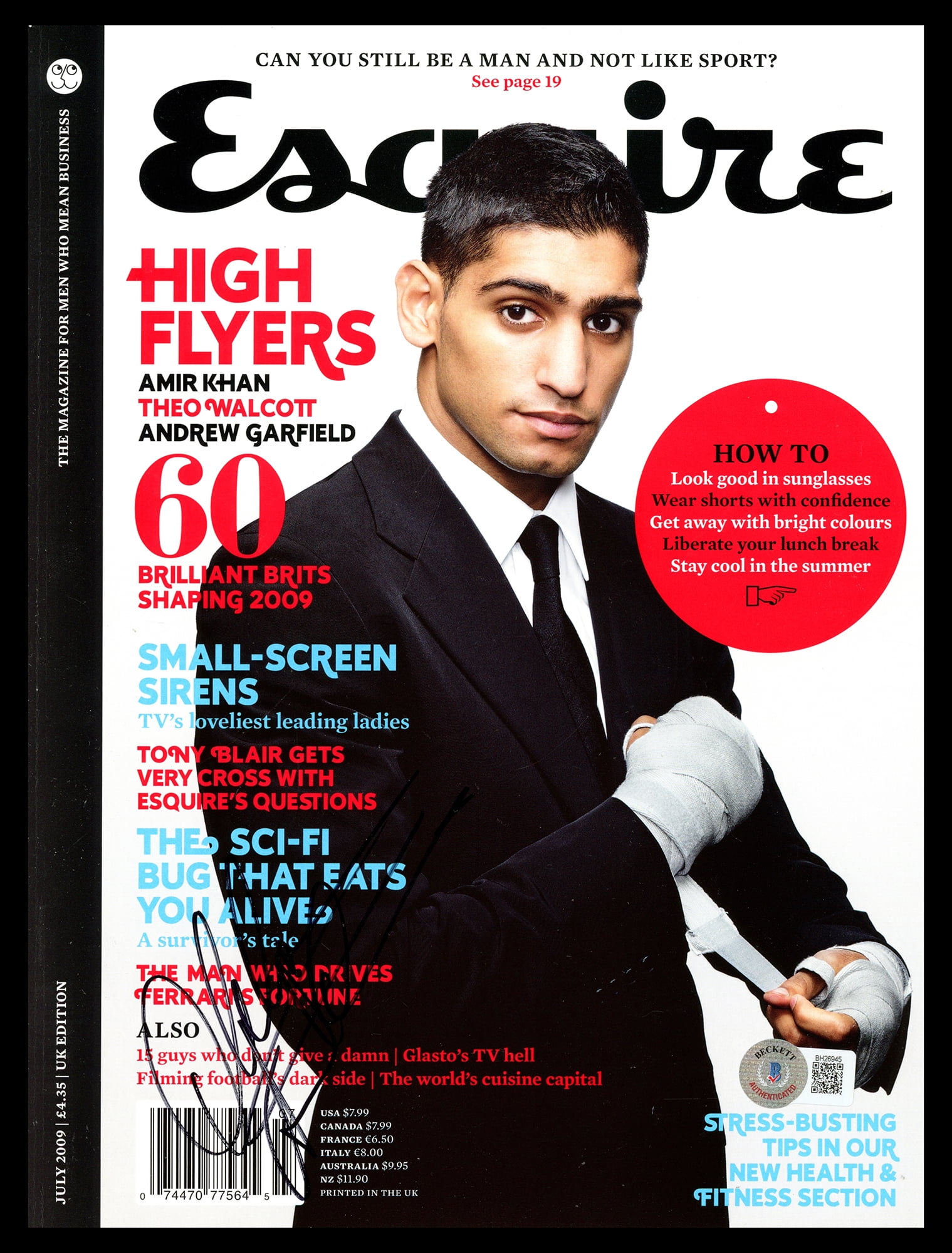 Amir Khan Autographed Esquire Magazine Beckett BAS QR #BH26945 ...