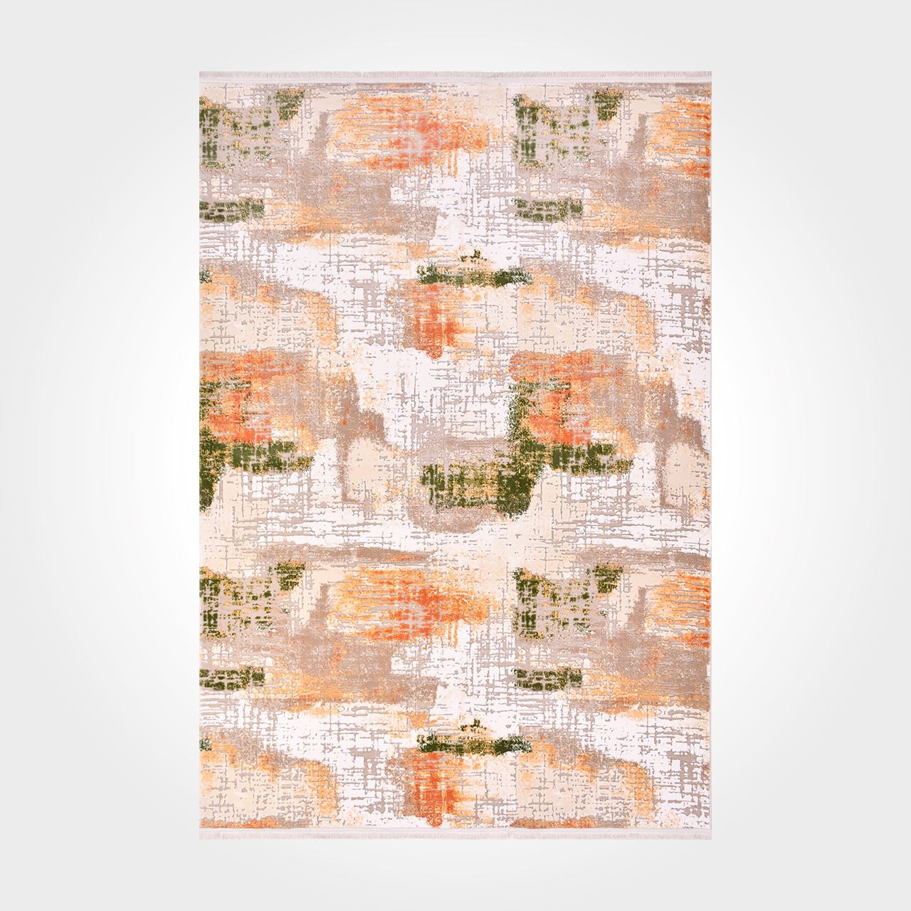 Amira Orange Abstract Knitwear Acrylic Area Rugs for Living Room ...