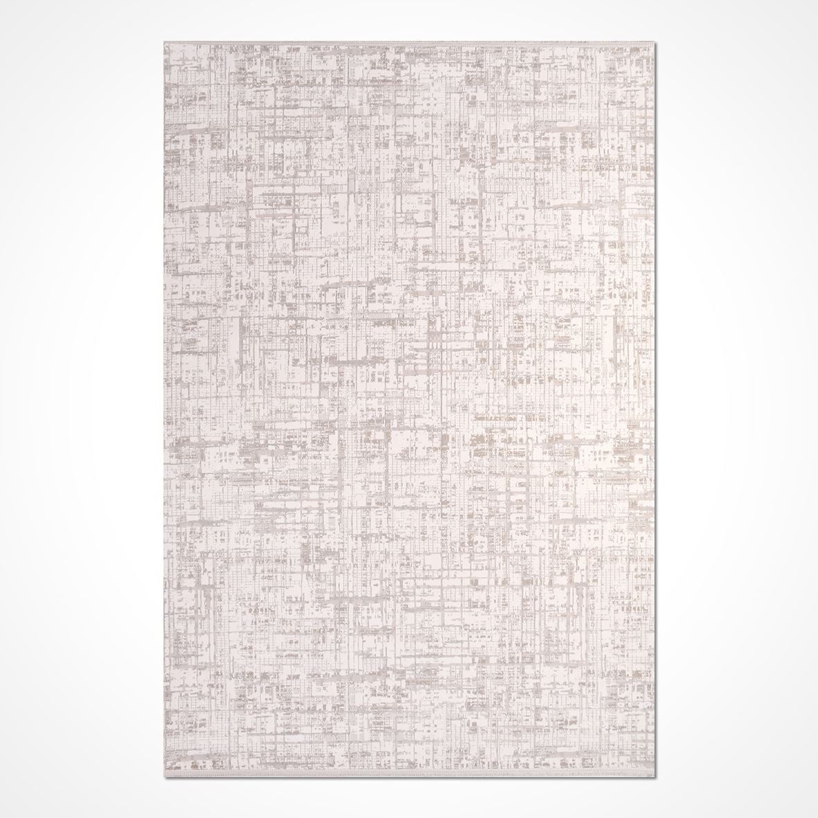 Amirah Cream Striped Polyester Area Rugs for Living Room Jacquard ...