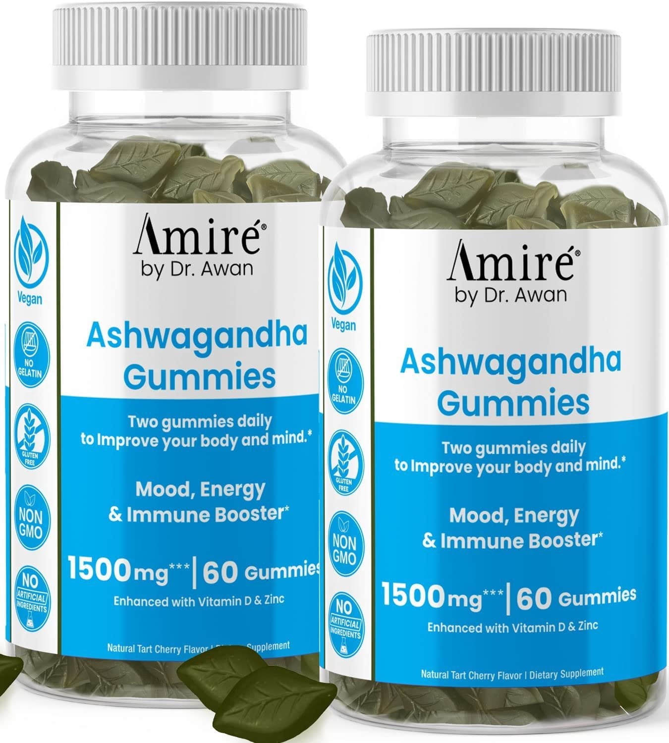 Amire by Dr. Awan Ashwagandha Gummies, Mood, Energy, & Immune Booster ...