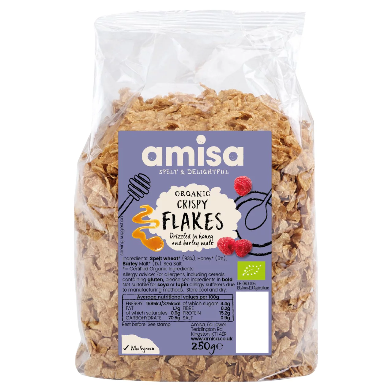Amisa Organic Crispy Spelt Flakes 250 g - Walmart.com