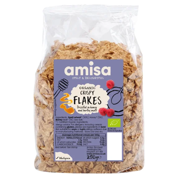 Amisa Organic Crispy Spelt Flakes 250 g - Walmart.com