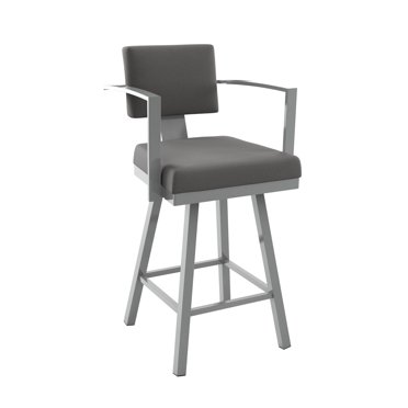 Amisco Woodland Adjustable Stool - Dark Grey Distressed Wood / Dark ...