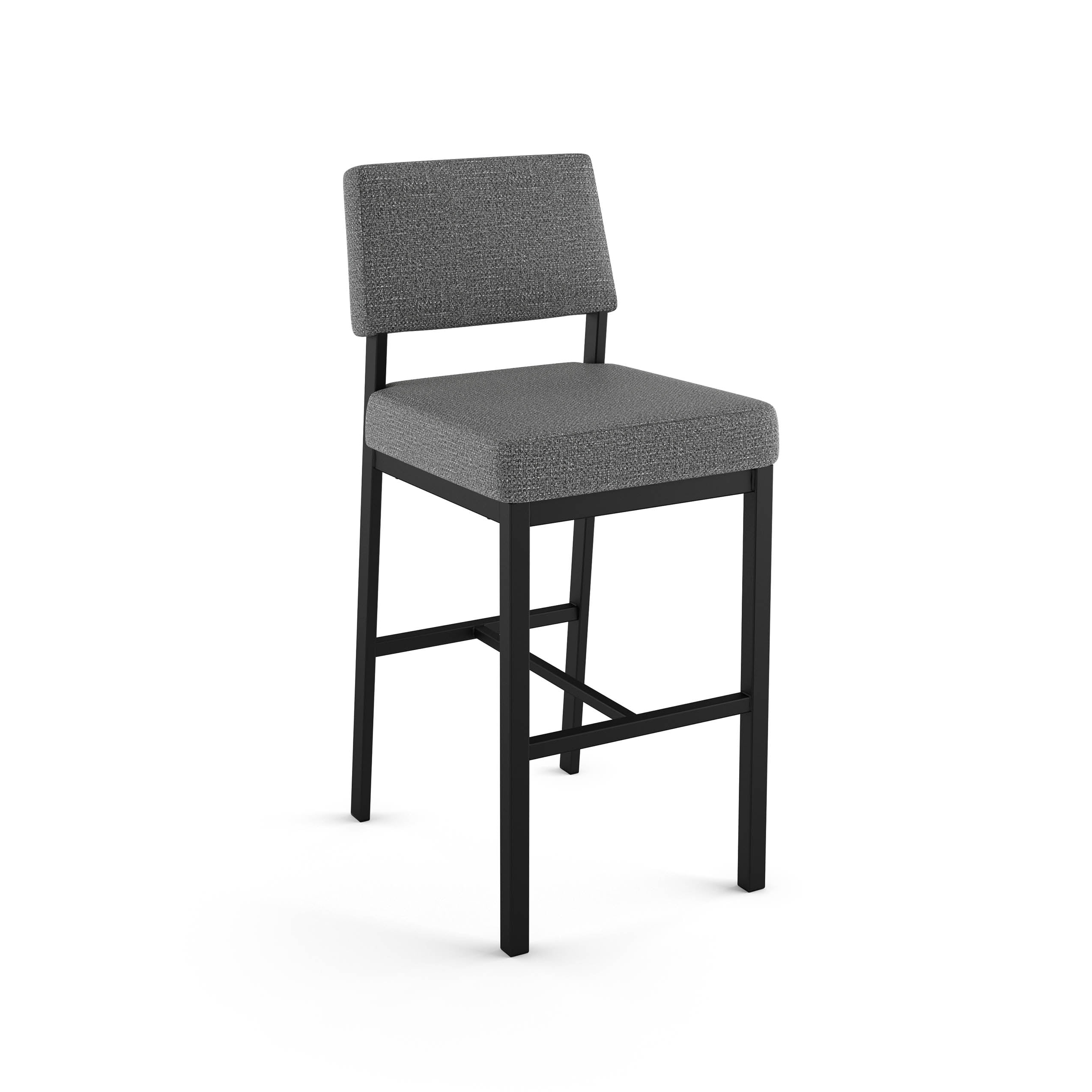 Amisco Avery 26 In. Counter Stool - Grey Woven Fabric / Black Metal ...
