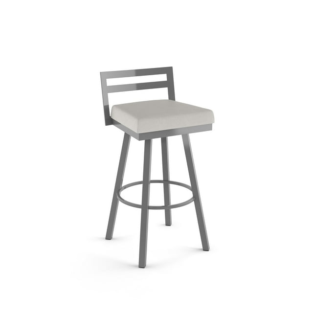 Amisco Derek 30 In. Swivel Bar Stool - Light Grey Polyurethane ...