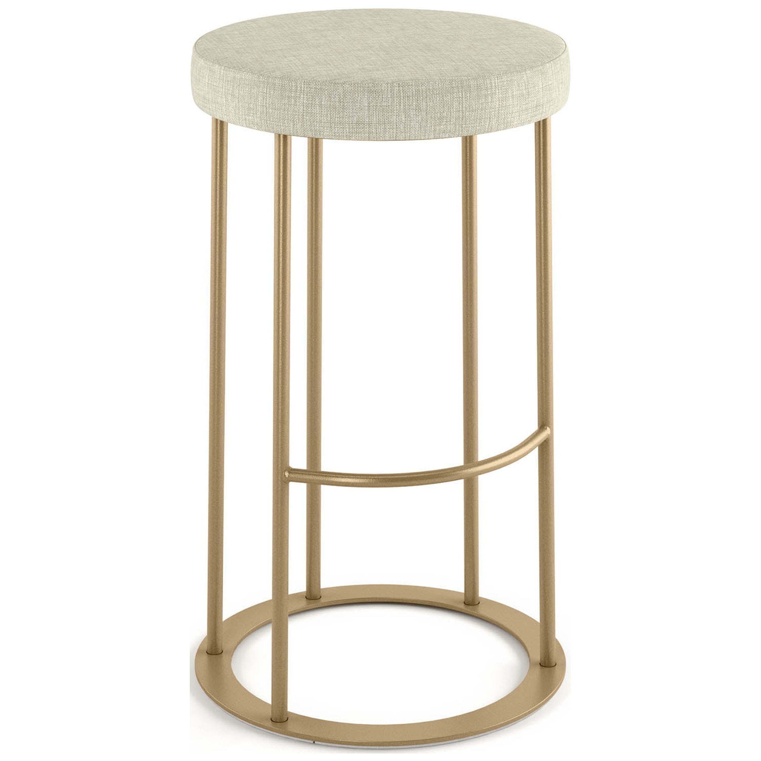 Amisco Iris 26 In. Counter Stool - Light Beige PVC / Golden Metal - Walmart.com