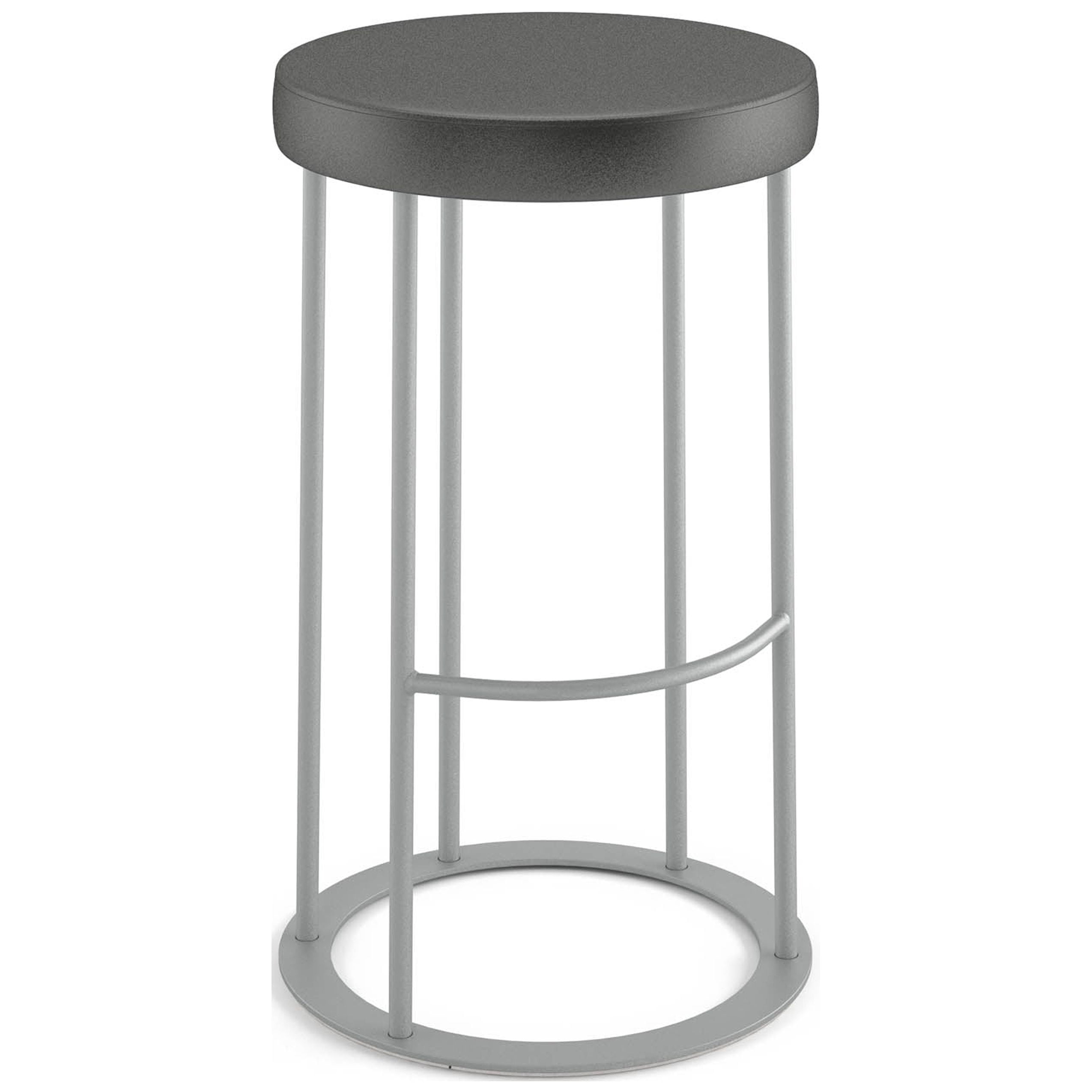 Amisco Iris 26 In. Counter Stool - Shiny Charcoal Grey PVC / Shiny Grey Metal - Walmart.com