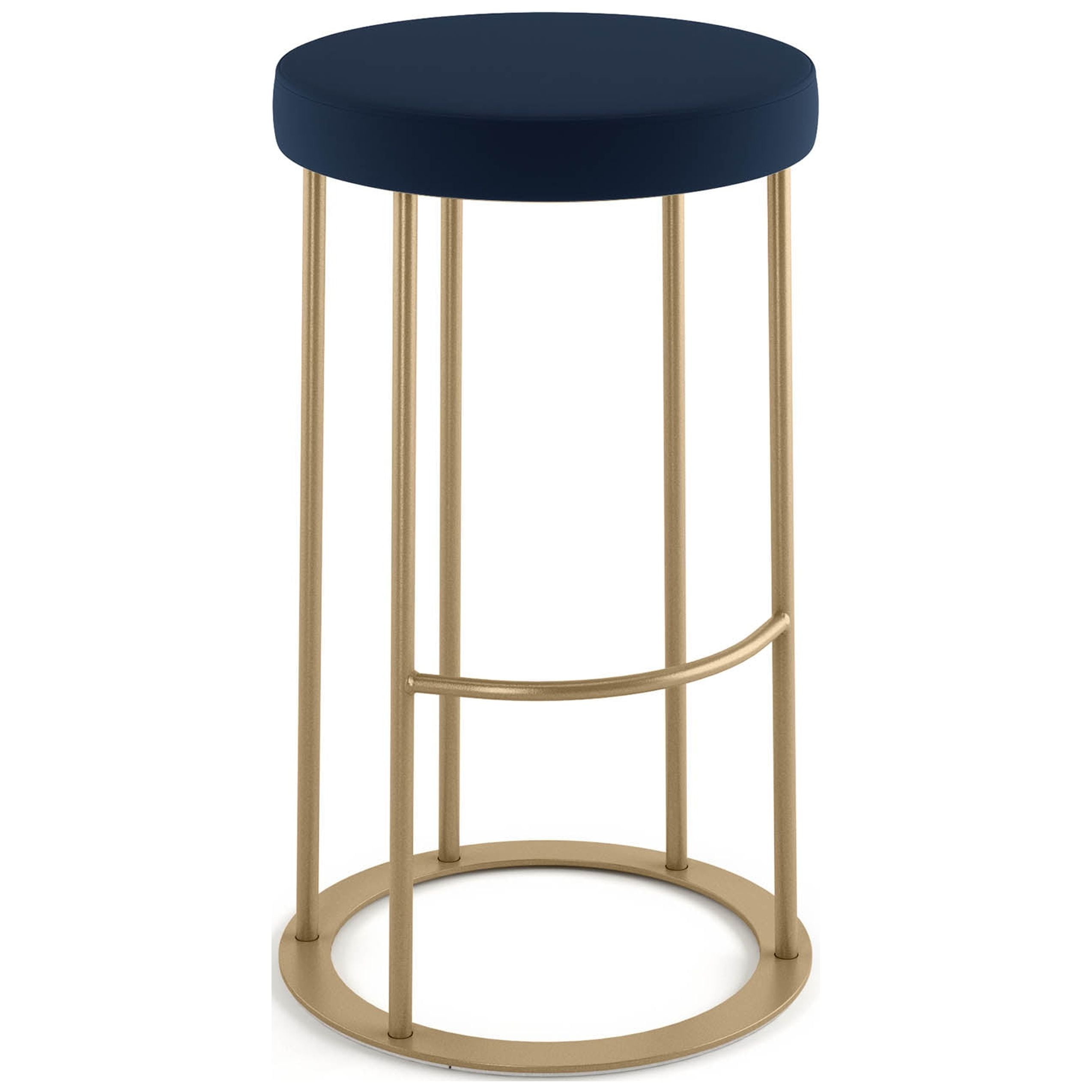Amisco Iris 30 In. Bar Stool - Blue Polyurethane / Golden Metal - Walmart.com