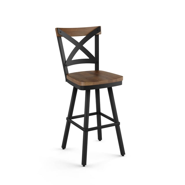 Amisco Jasper 30 In. Swivel Bar Stool - Light Brown Distressed Wood ...