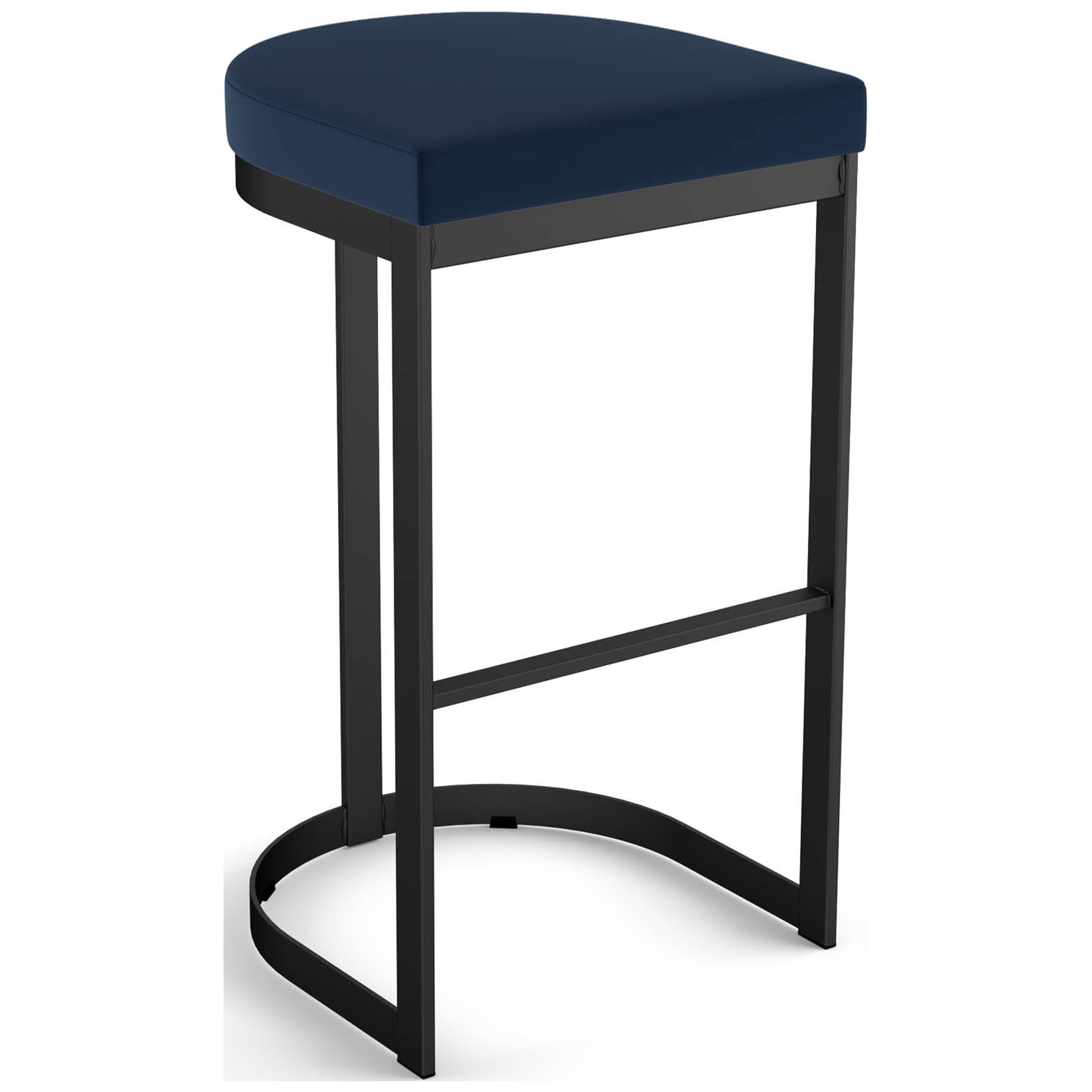 Amisco Lester 30 In. Bar Stool - Blue Polyurethane / Black Metal ...