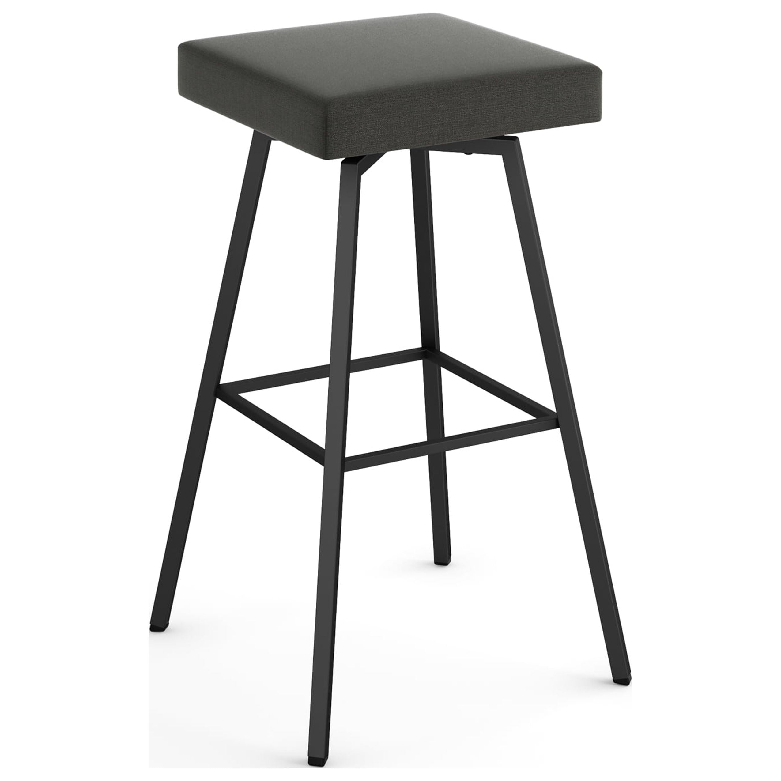 Amisco Robin 26 In. Swivel Counter Stool - Charcoal Grey Polyester ...