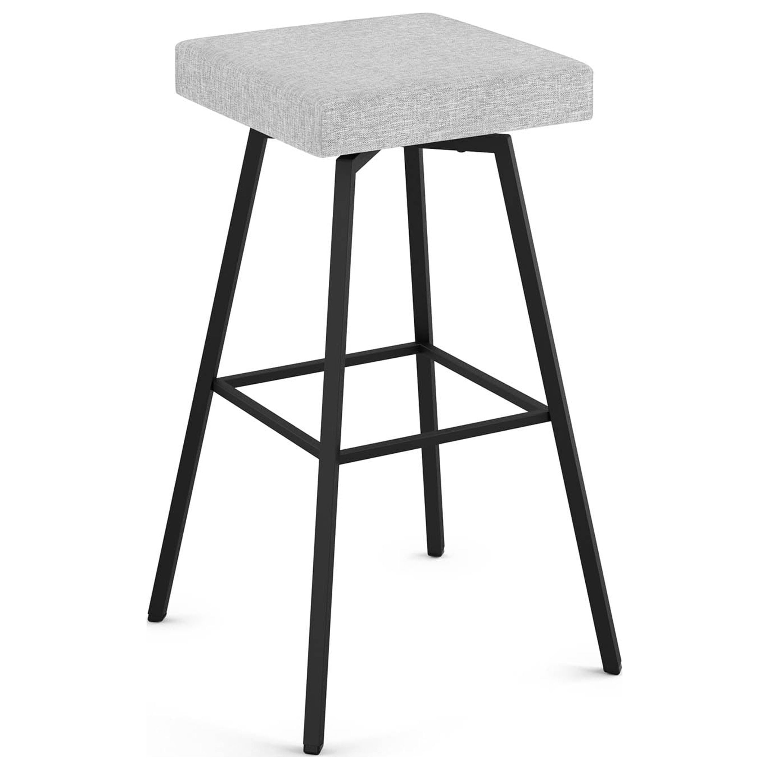 Amisco Robin 30 In. Swivel Bar Stool - Grey White Polyester / Black ...
