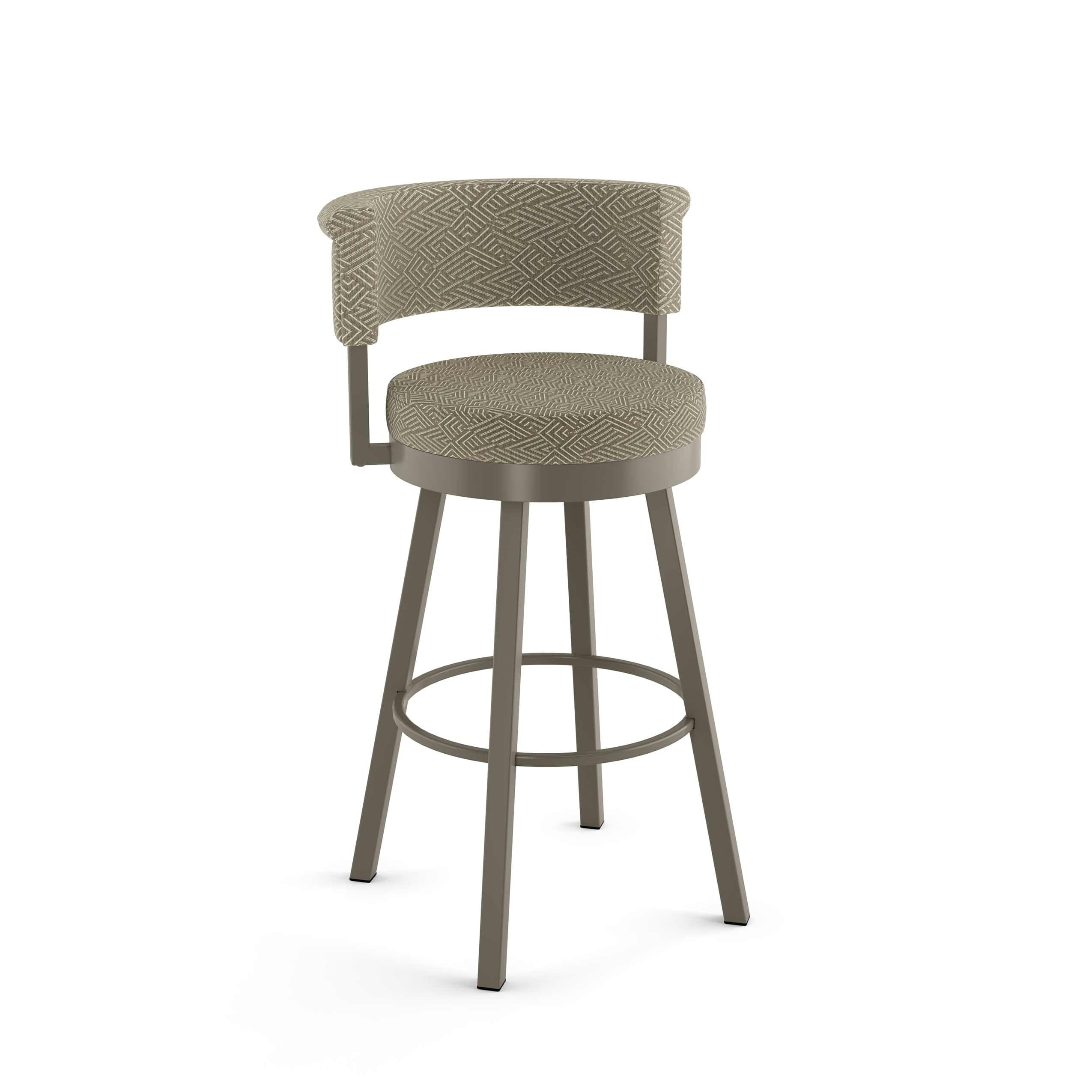 Amisco Rosco Swivel Counter Stool Grey & Cream Geometric Pattern/Grey ...