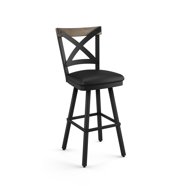 Amisco Ravi 30 In. Swivel Bar Stool - Brown Wood / Brown Wood - Walmart.com