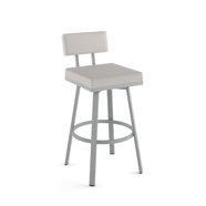 Amisco Iris 26 In. Counter Stool - Light Beige PVC / Black Metal - Walmart.com