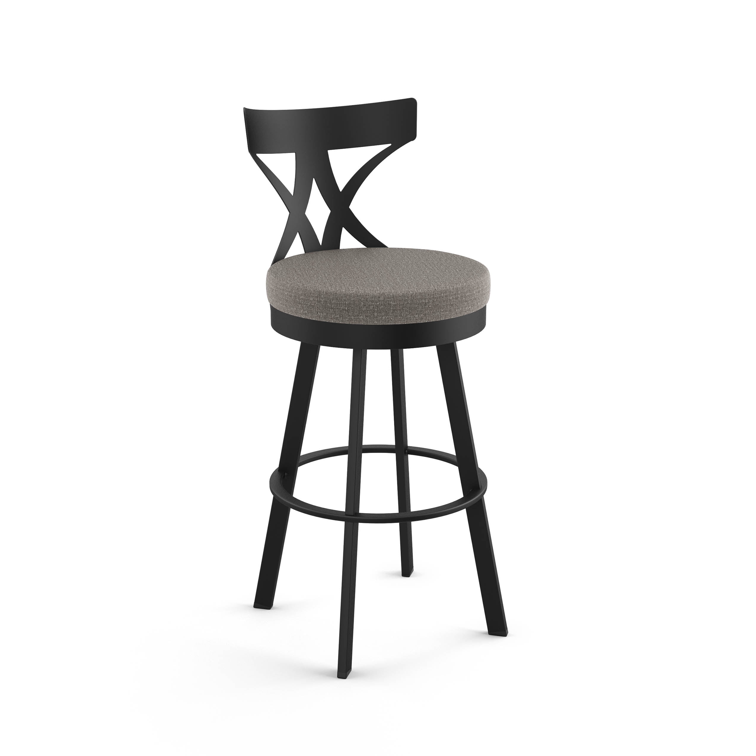 Amisco Washington 26 In. Swivel Counter Stool - Silver Grey Polyester ...