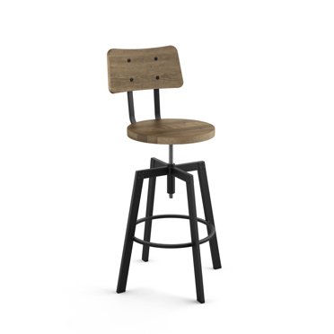 Amisco Ravi 30 In. Swivel Bar Stool - Brown Wood / Brown Wood - Walmart.com