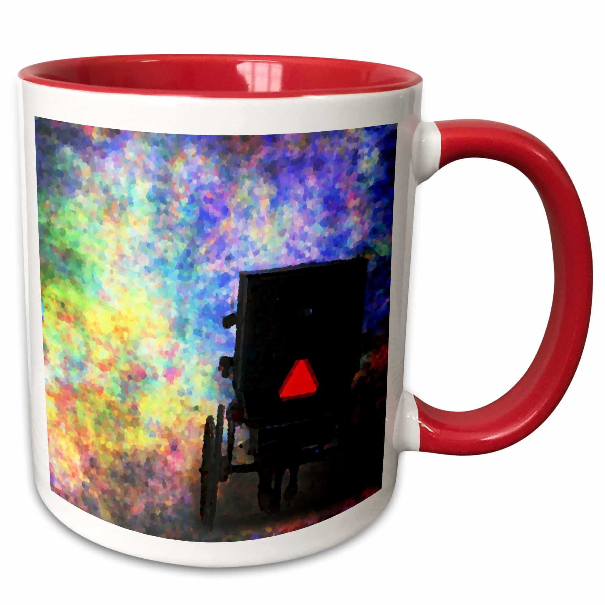 Amish Buggy Bold Colored Background by Angelandspot 15oz Two-Tone Red ...