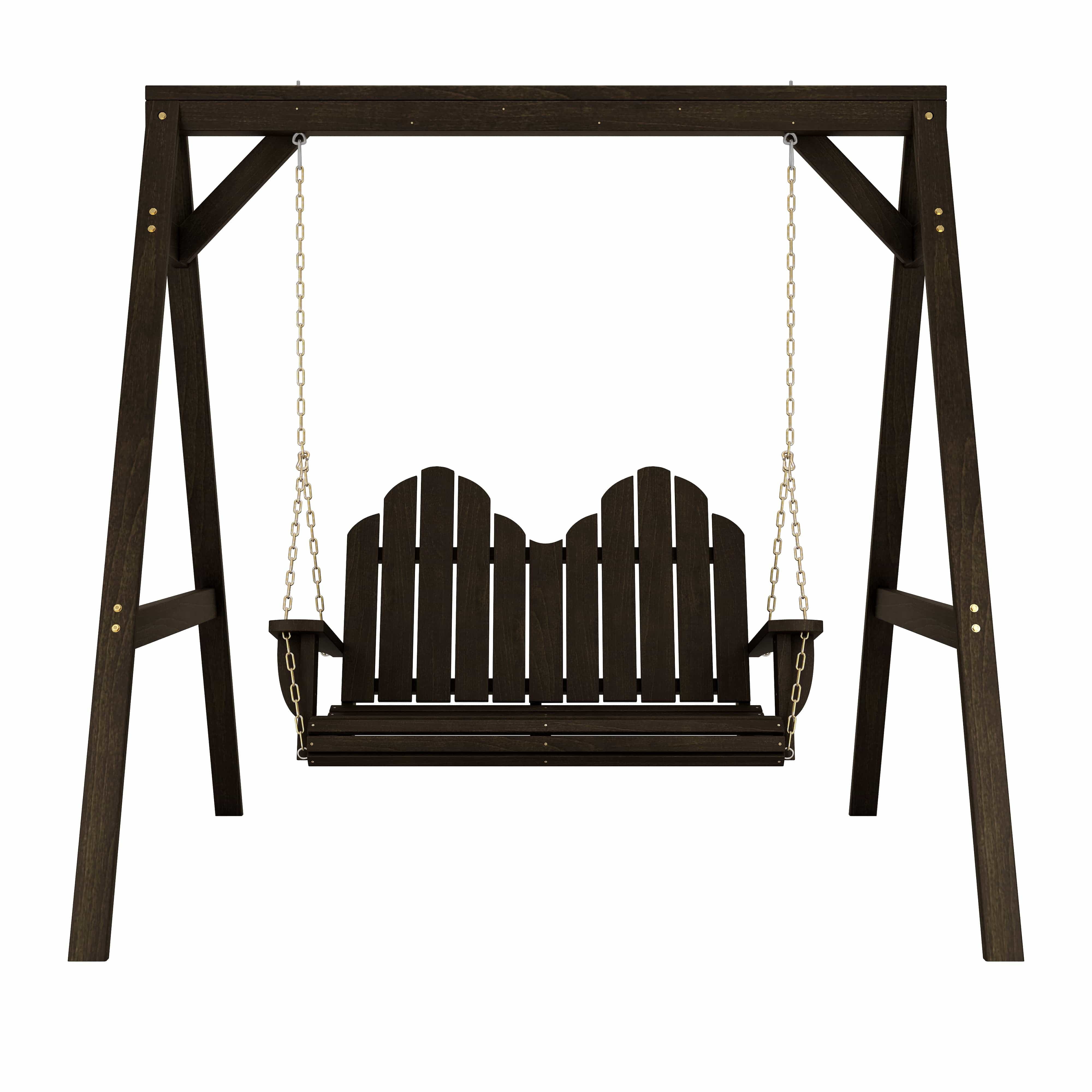 Amish Casual Adirondack Heavy Duty Swing with A-Frame Stand, Semi-Solid ...