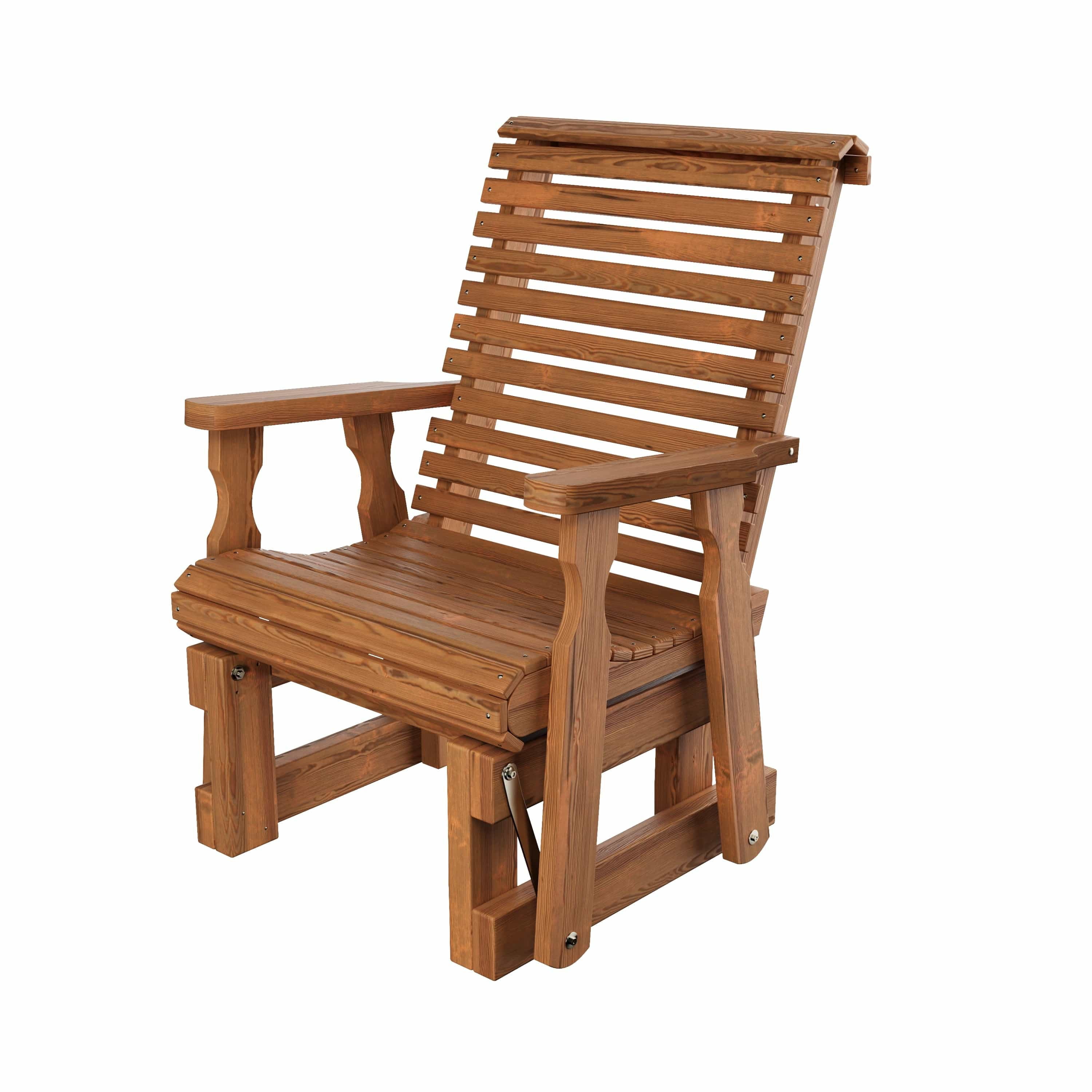 Amish Casual Heavy Duty 600 Lb High Back Roll Back Treated Glider Chair ...