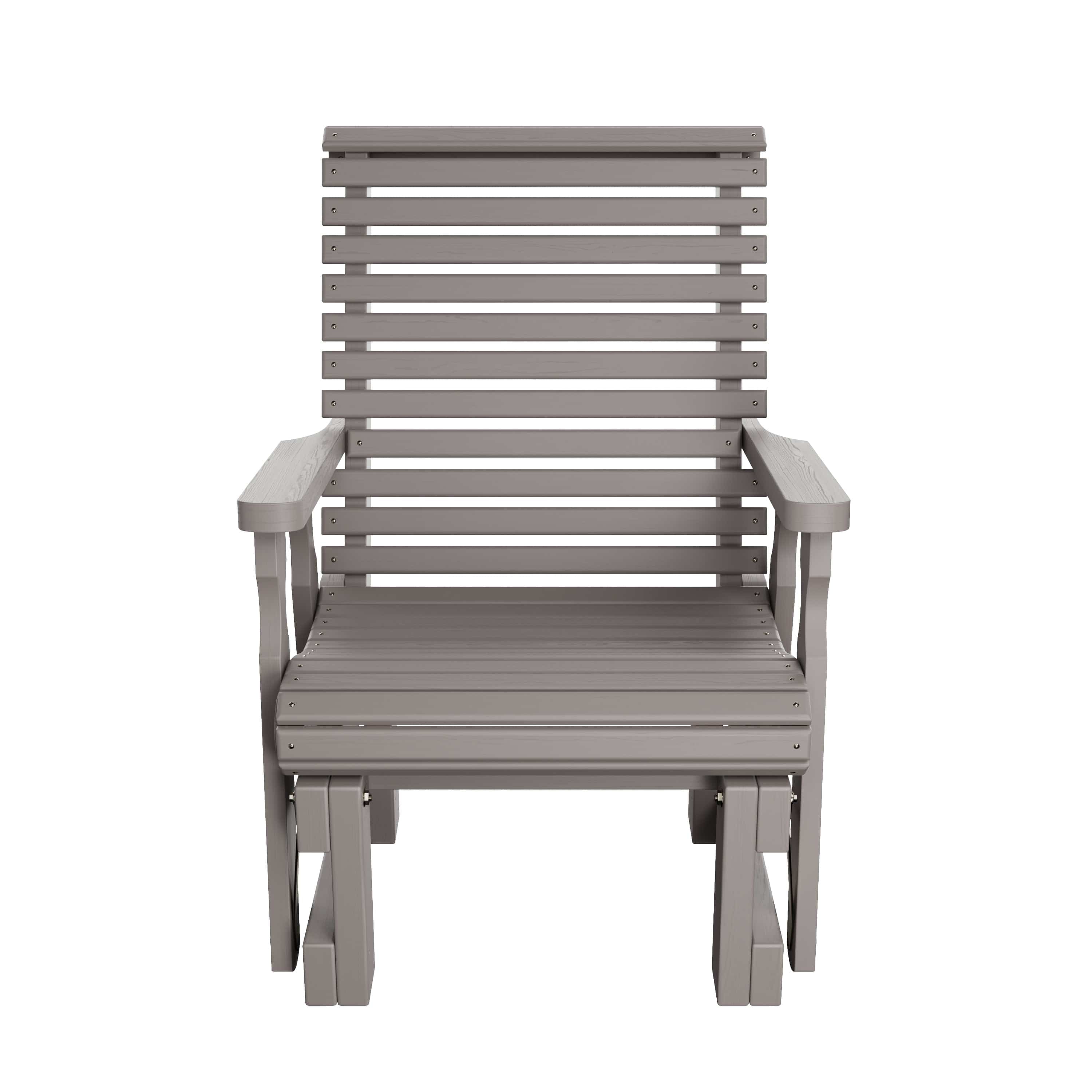 Amish Casual Heavy Duty 600 Lb High Back Roll Back Treated Glider Chair ...