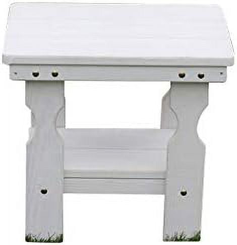 Amish Casual Heavy Duty Outdoor Wood End Table in Semi-Solid White ...