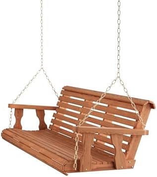 Amish Casual Heavy Duty Wooden Roll Back 6 Foot Porch Swing in Cedar ...