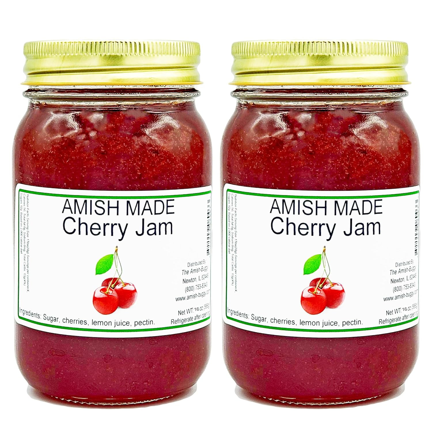 Amish Cherry Jam - Two 16 Oz Jars - Walmart.com