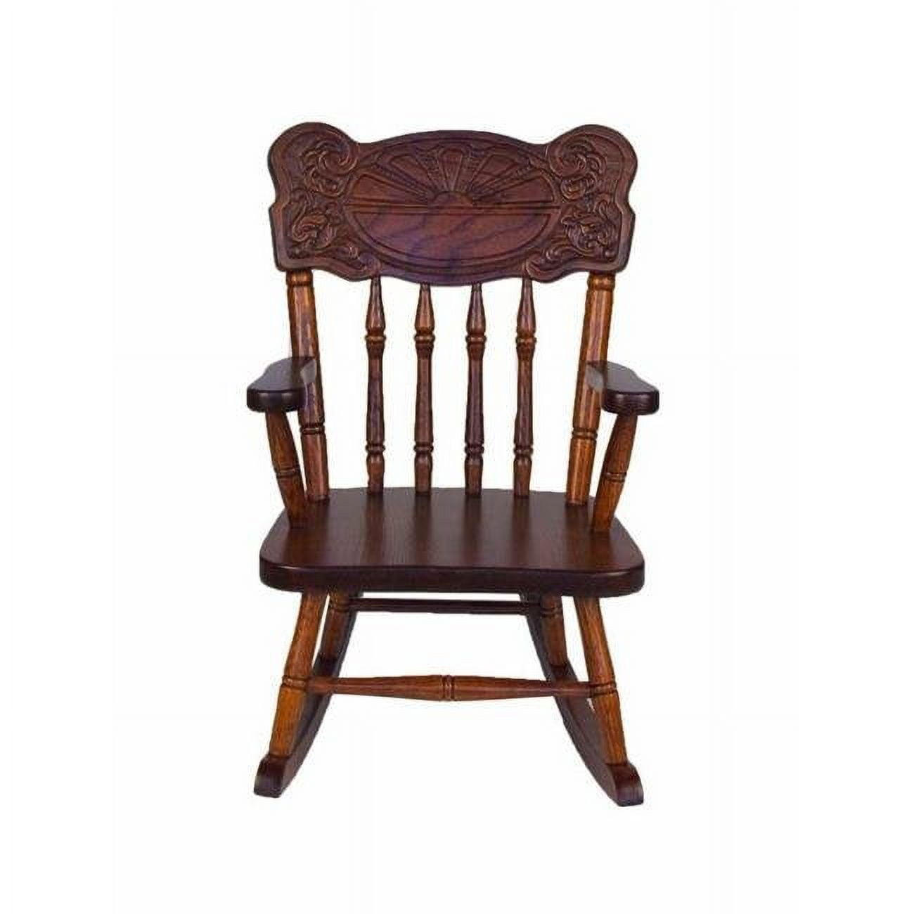 Amish Handmade Hardwood Kids Wooden Cherry Sunrise Rocking Chair for ...