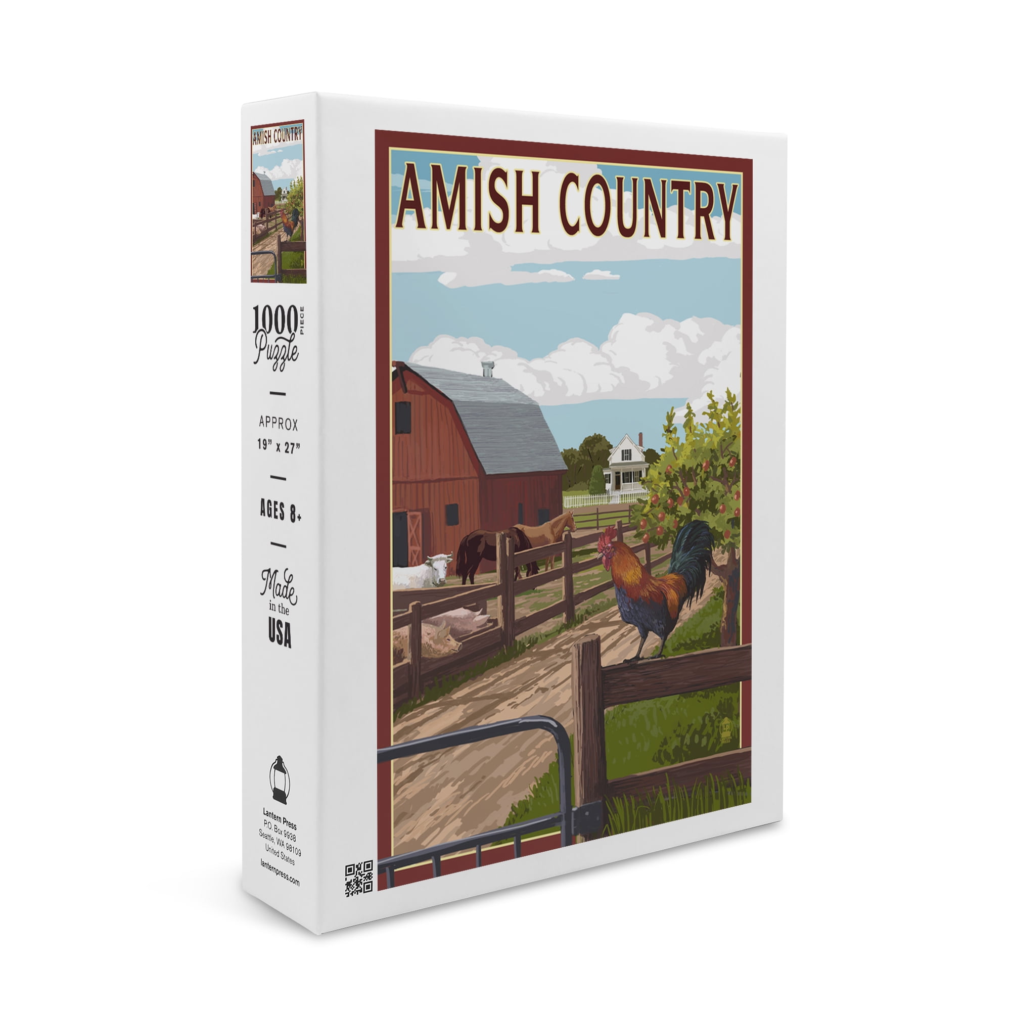 Amish Country, Farmyard Scene (1000 Piece Puzzle, Size 19x27 ...