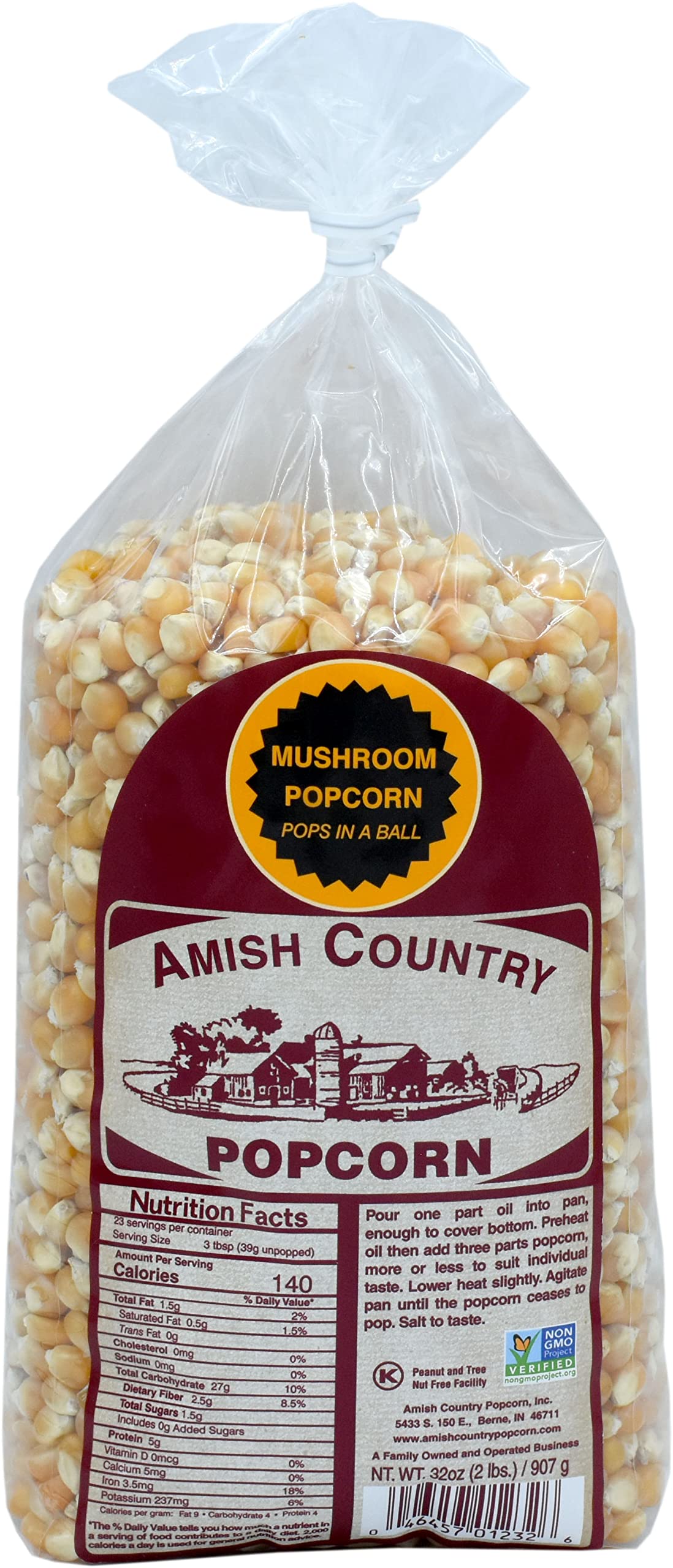 Amish Country Popcorn | 2 lbs Bag | Mushroom Popcorn Kernels | Old ...