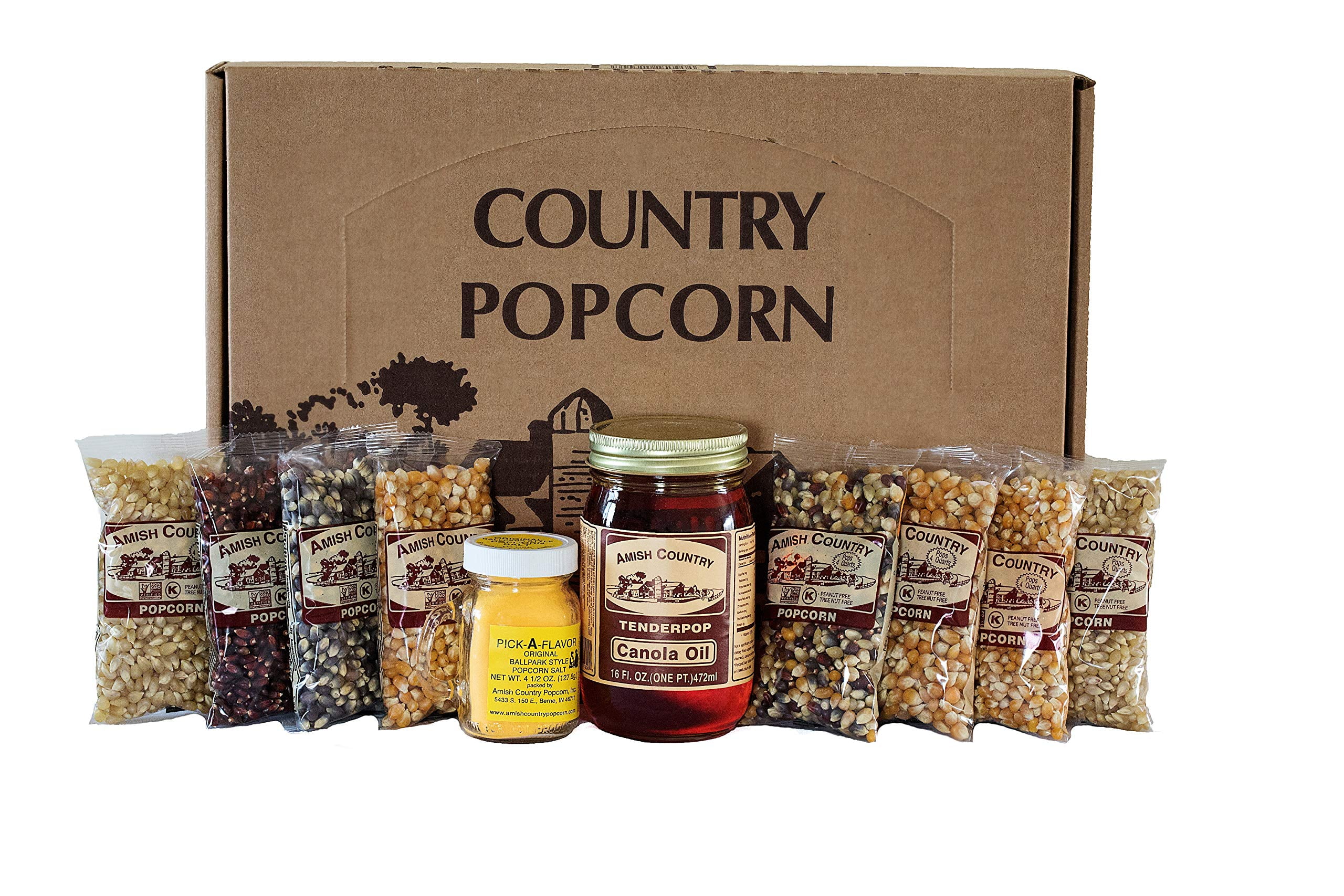 Amish Country Popcorn | 4 MDA05 Ounce Variety Gift Sets | Old Fashioned ...