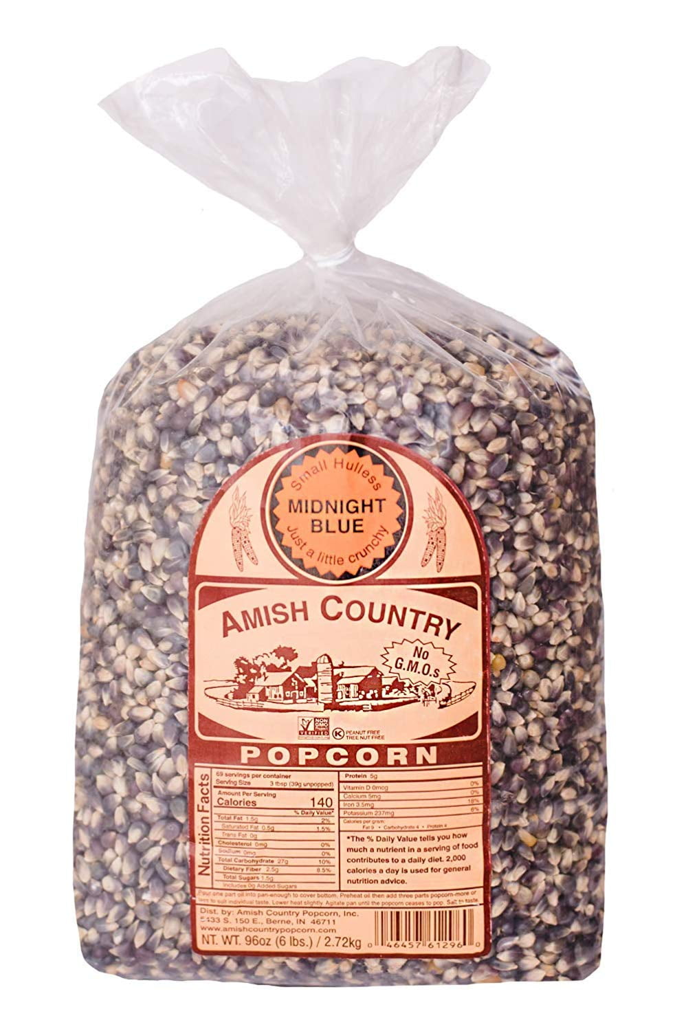 Amish Country Popcorn | 6 lb Bag | Midnight Blue Popcorn Kernels | Old ...