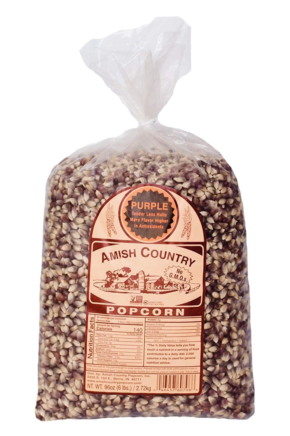 Amish Country Popcorn, Purple Popcorn Kernels, 6 lb Bag - Walmart.com