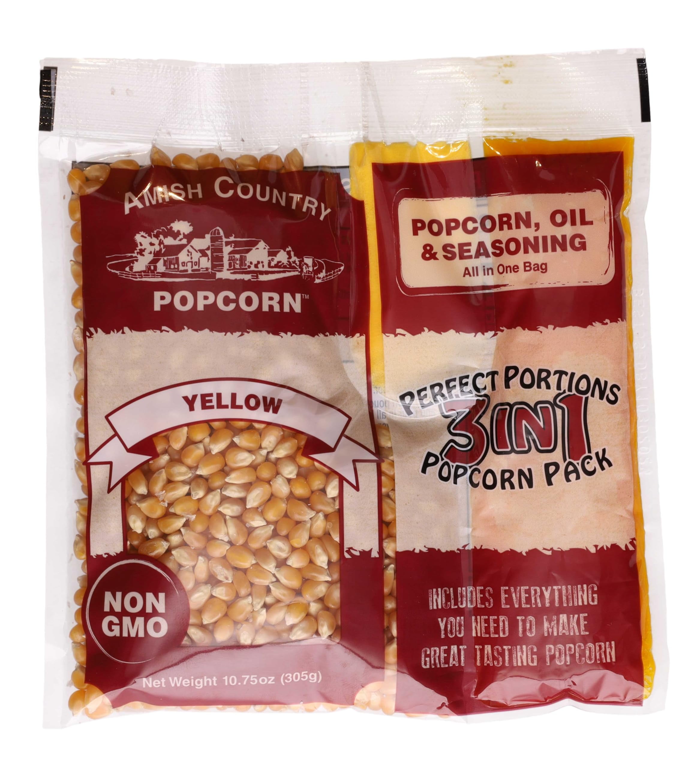 Amish Country Popcorn | AKF18 All-In-One Kernel Popcorn Packs | Pre ...