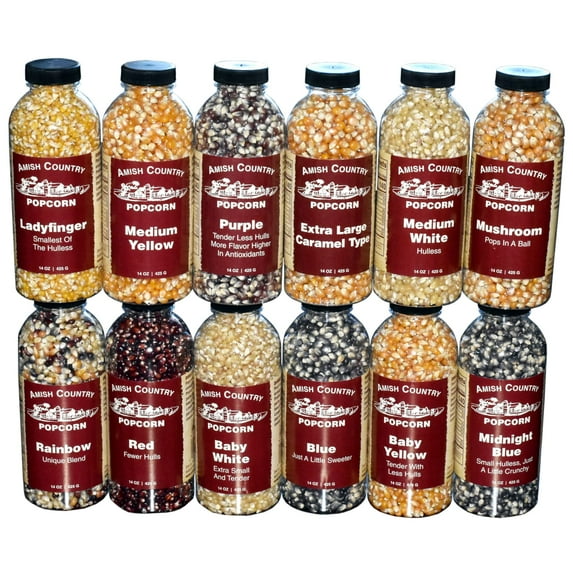Amish Country Popcorn | BCF26 12-14 oz Bottles | Popcorn Kernel Variety ...