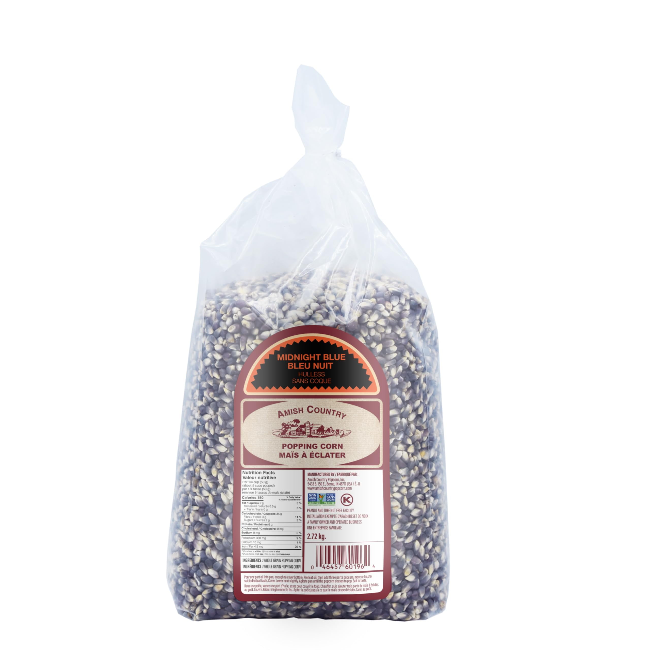 Amish Country Popcorn | BCF26 6 lb Bag | Midnight Blue Popcorn Kernels ...