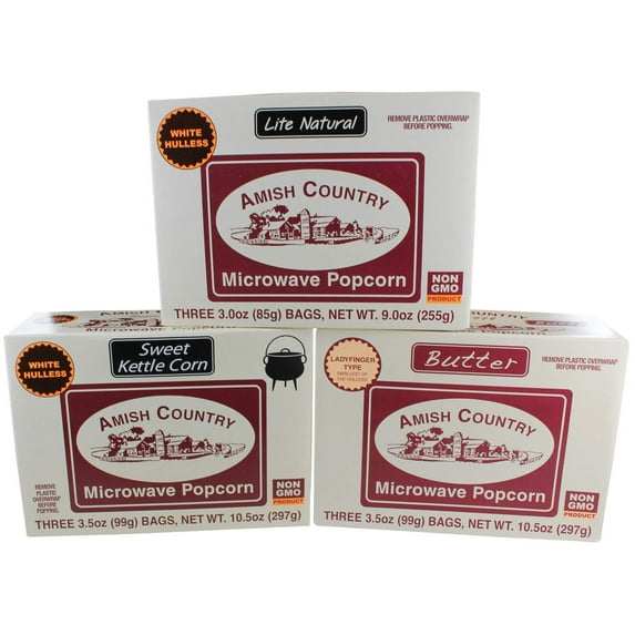 Amish Country Popcorn | BCF26 Old Fashioned Microwave Popcorn | Non-GMO ...