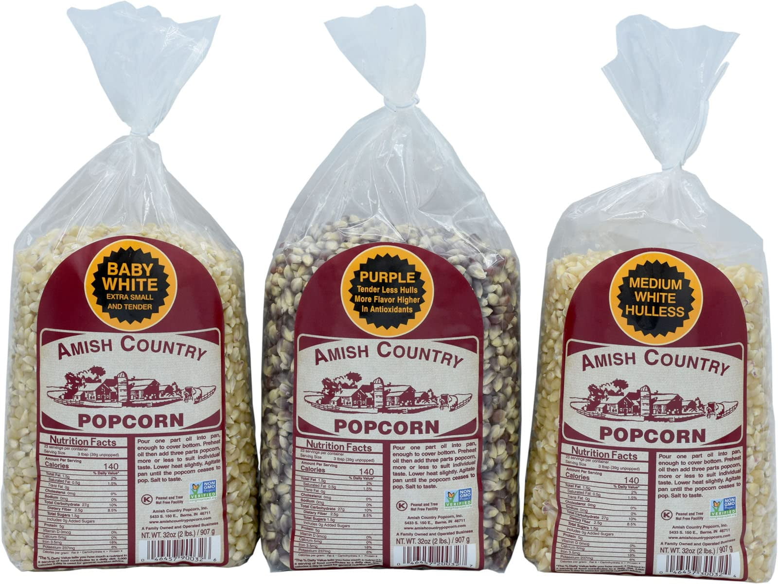 Amish Country Popcorn | BCF26 Variety Bundles | 3-2 lb Bags | Medium ...