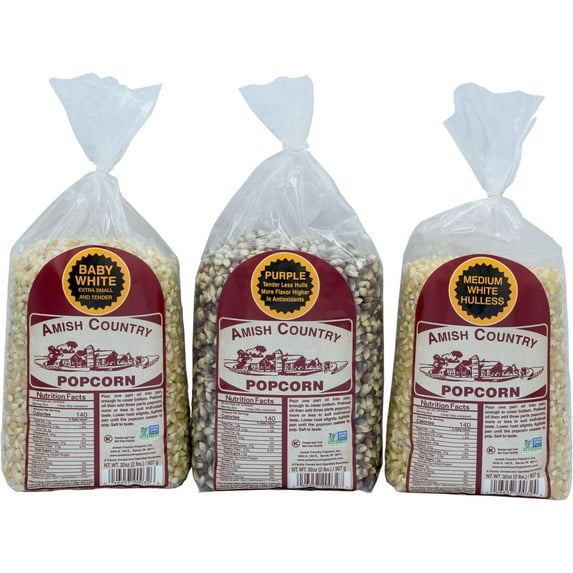 Amish Country Popcorn | BCF26 Variety Bundles | 3-2 lb Bags | Medium ...
