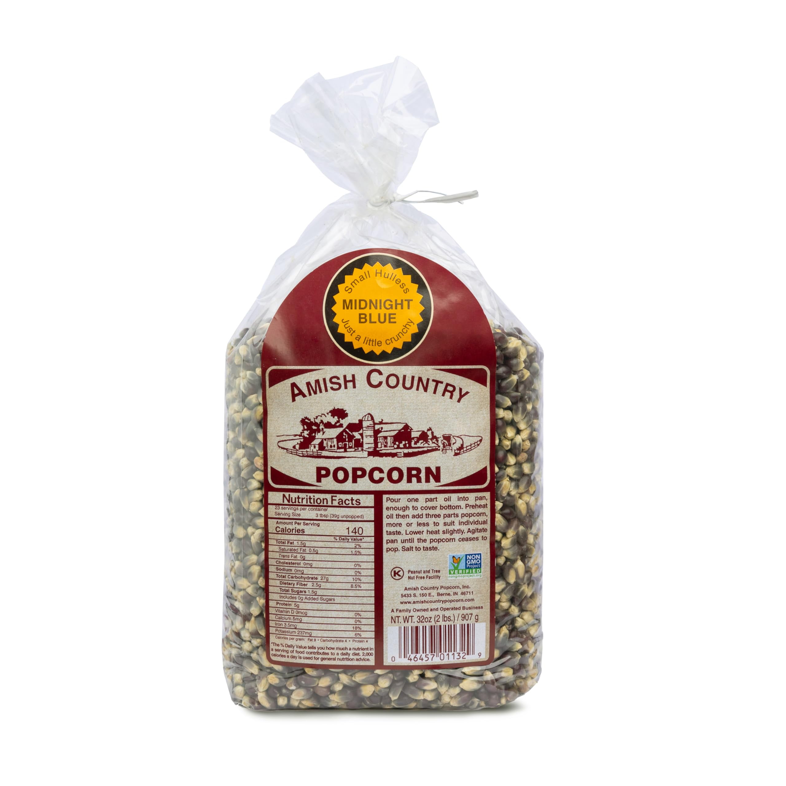 Amish Country Popcorn | DMF15 2 lb Bag | Midnight Blue Popcorn Kernels ...