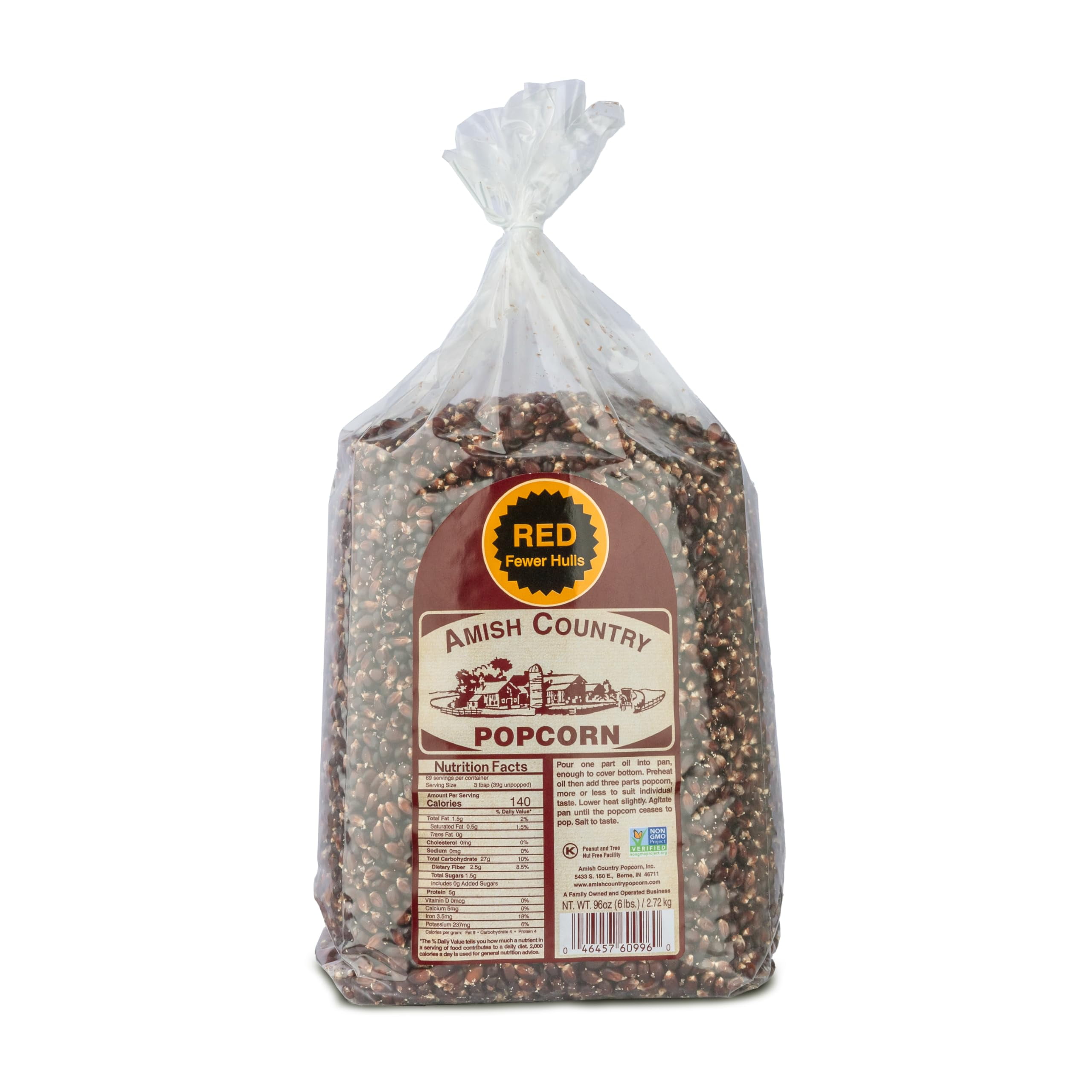 Amish Country Popcorn | DMF15 6 lbs Bag | Red Popcorn Kernels | Old ...