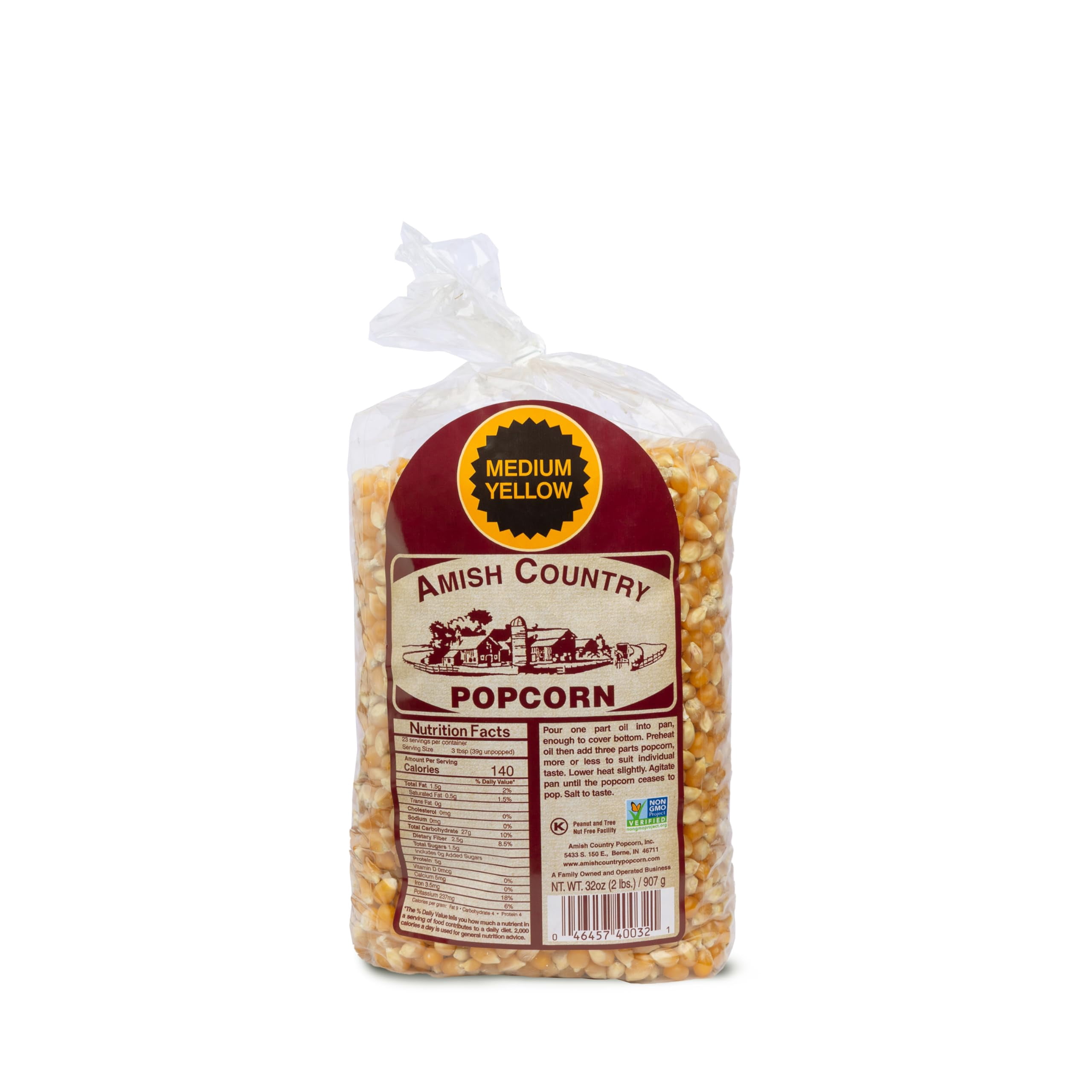 Amish Country Popcorn | ESF27 2 lb Bag | Medium Yellow Popcorn Kernels ...