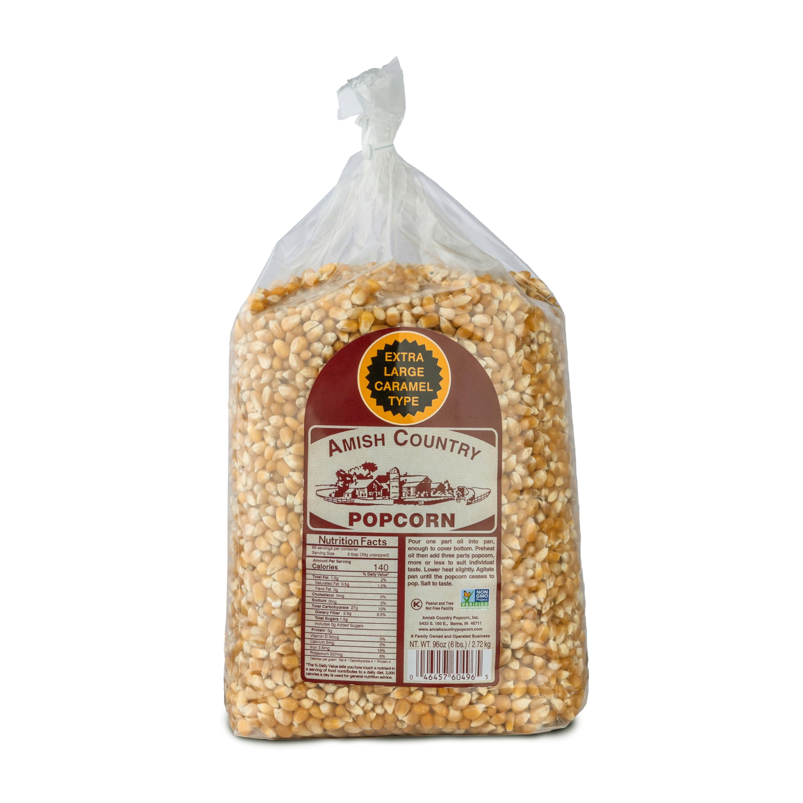 Amish Country Popcorn | ESF27 6 lb Bag | Extra Large Caramel Type ...