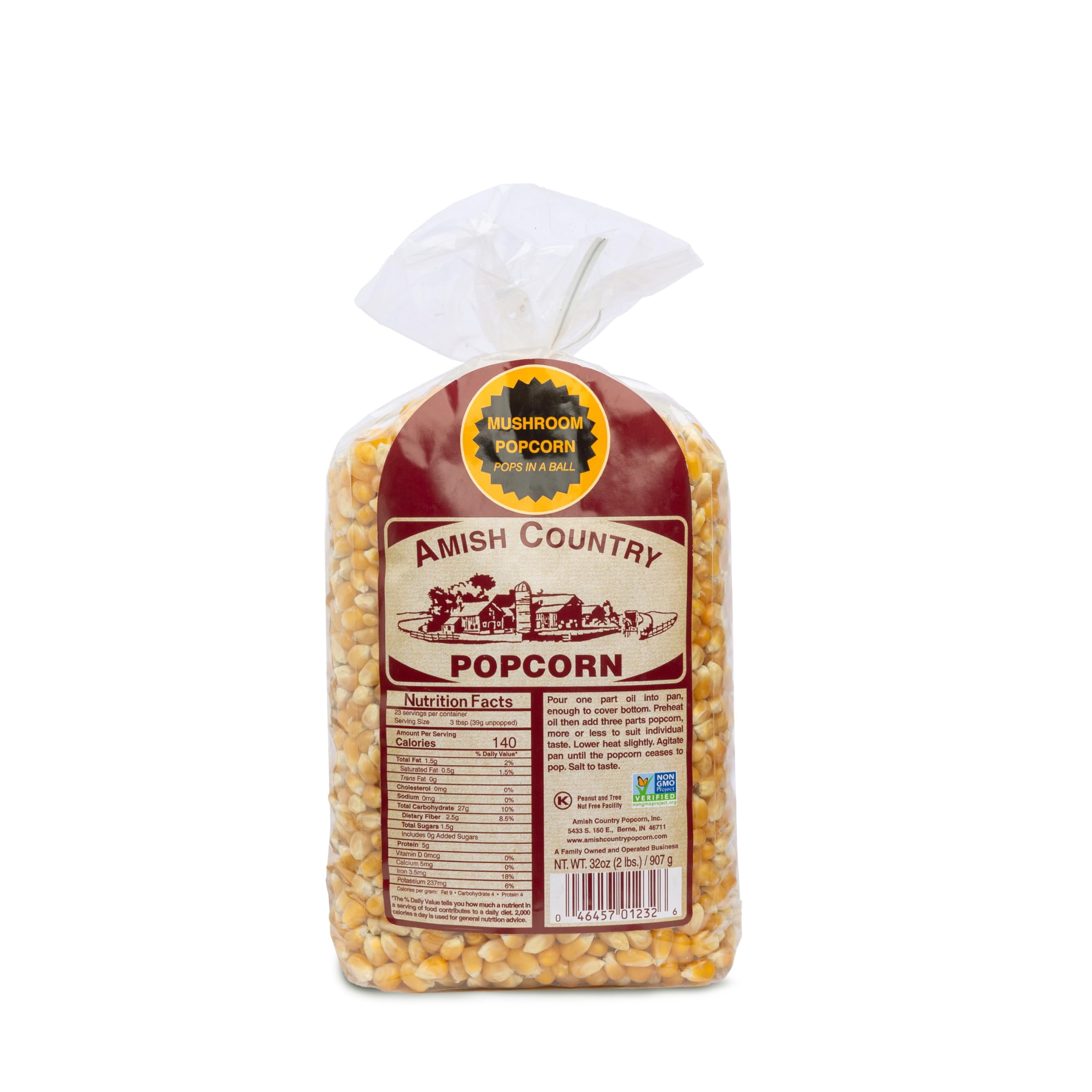 Amish Country Popcorn | KEF28 2 lbs Bag | Mushroom Popcorn Kernels ...