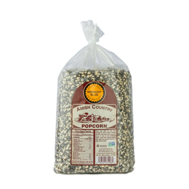 Amish Country Popcorn | KEF28 6 lb Bag | Midnight Blue Popcorn Kernels ...
